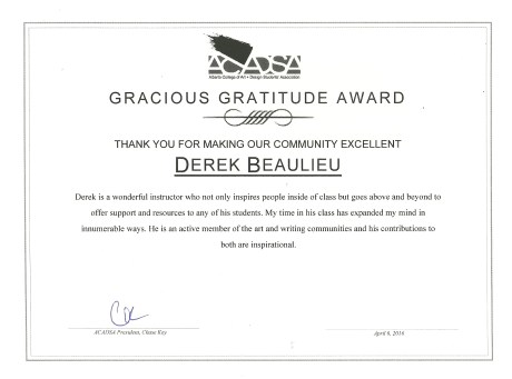 ACADSA Gracious Gratitude Awards | derek beaulieu's blog